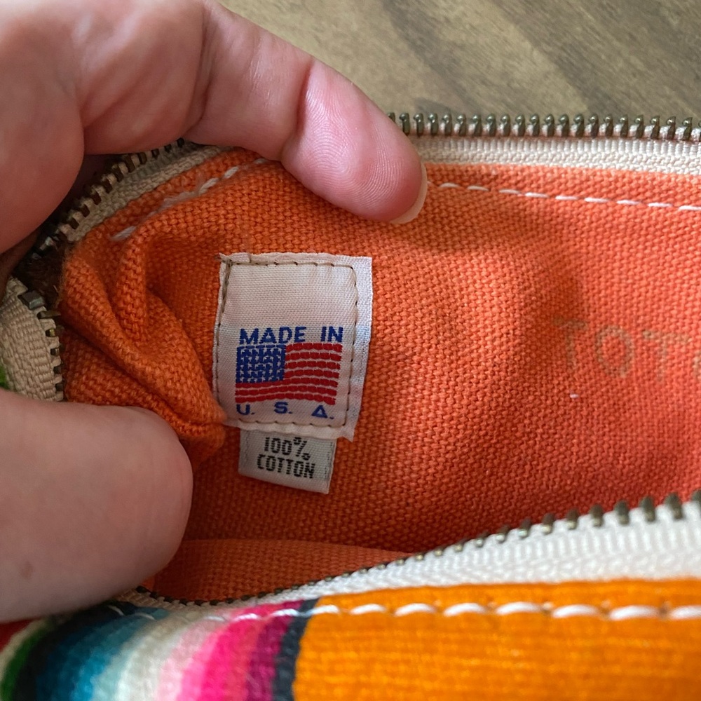 Orange Totem Clutch Made From 1930s Serape - Gem